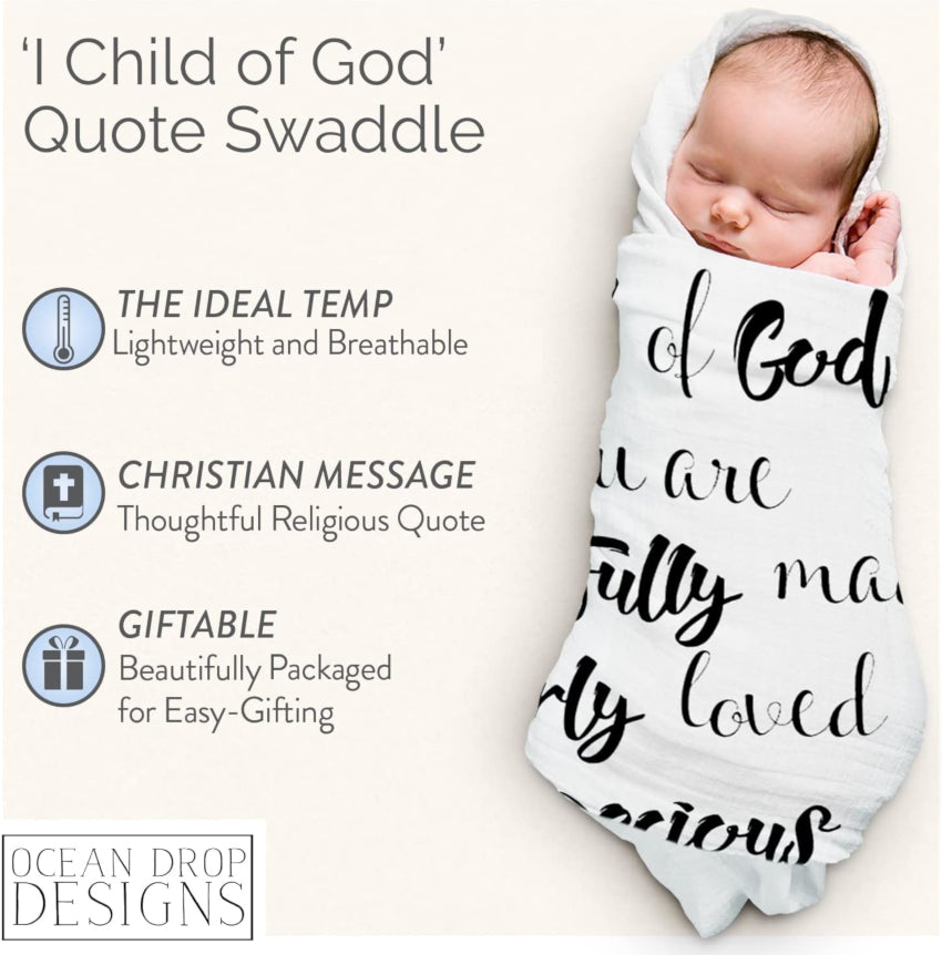 Baby Quote White Muslin Baby Swaddle Wrap – The Ink Room (Bookstore)