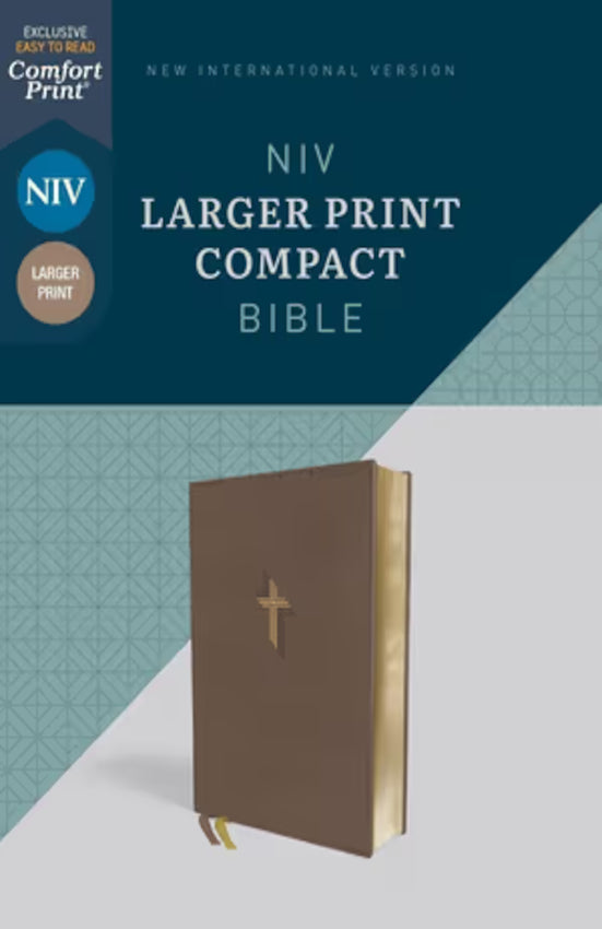 NIV Larger Print Compact Bible, Leathersoft, Brown – The Ink Room ...